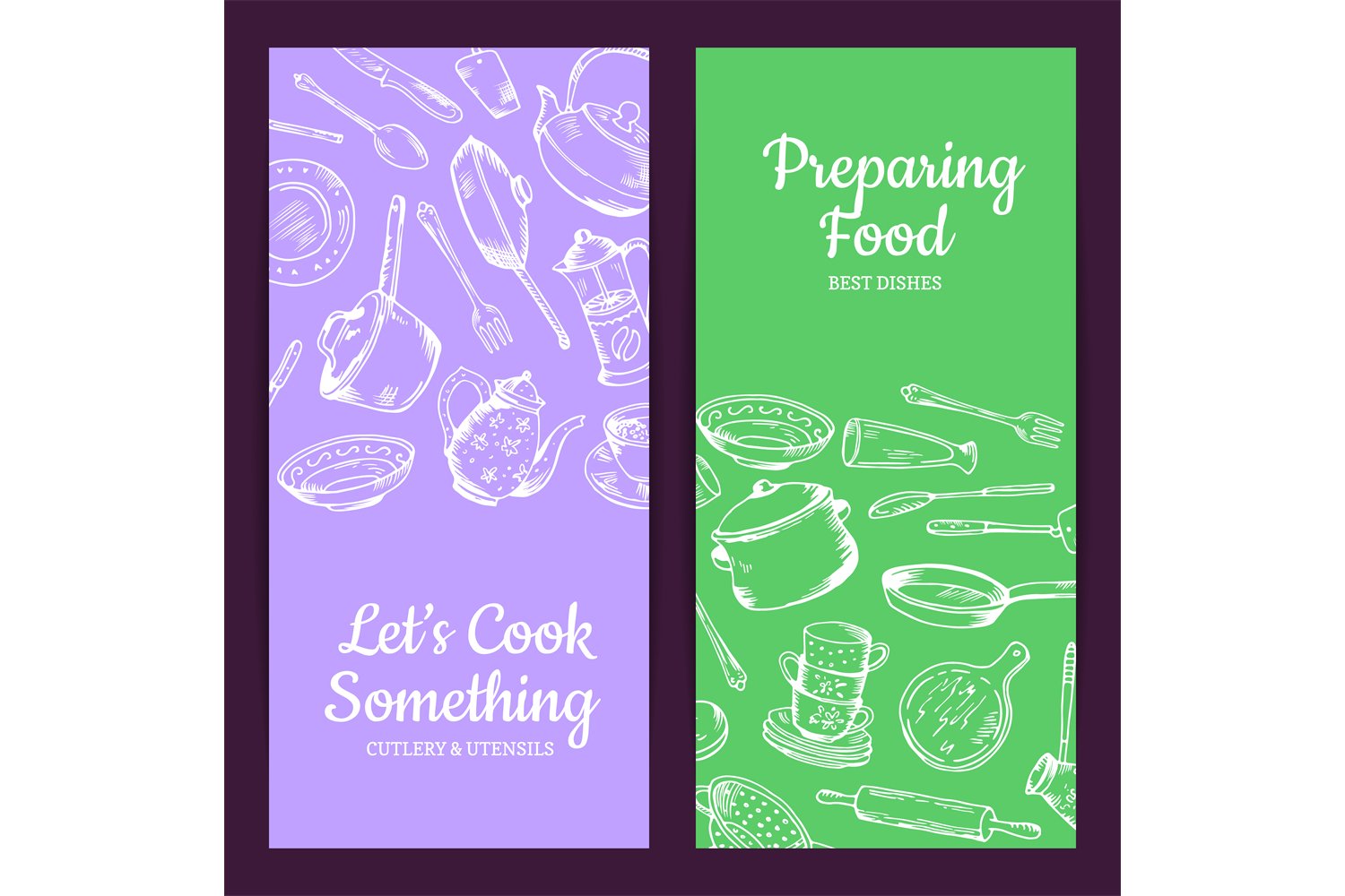 Vector flyer templates for cutlery or kitchen (845632) | Illustrations ...