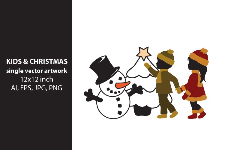 Kids and Christmas - single vector artwork (1028571) | Elements ...