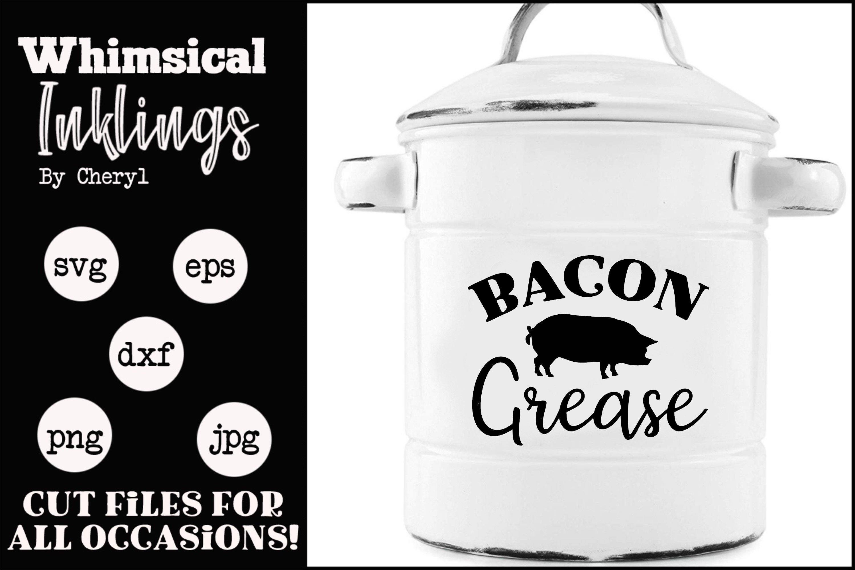 Bacon Grease SVG (423229) | Cut Files | Design Bundles