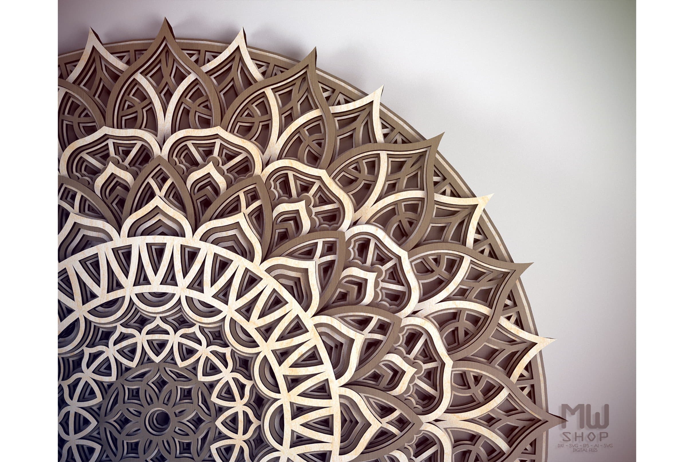 M14 - Layered Mandala pattern for cutting machines (578815) | Laser ...