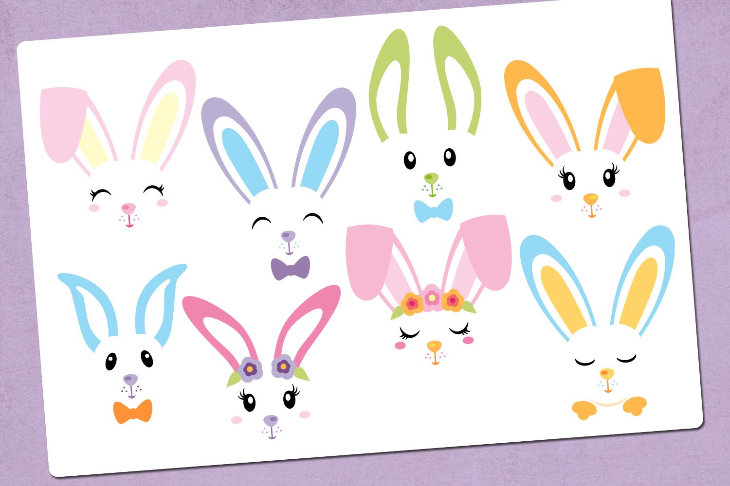 Easter bunny head illustrations