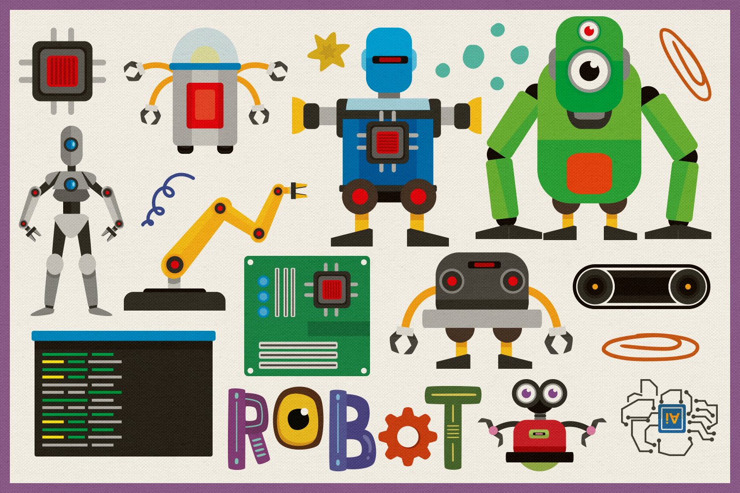 Robotic Vector Clipart Pack