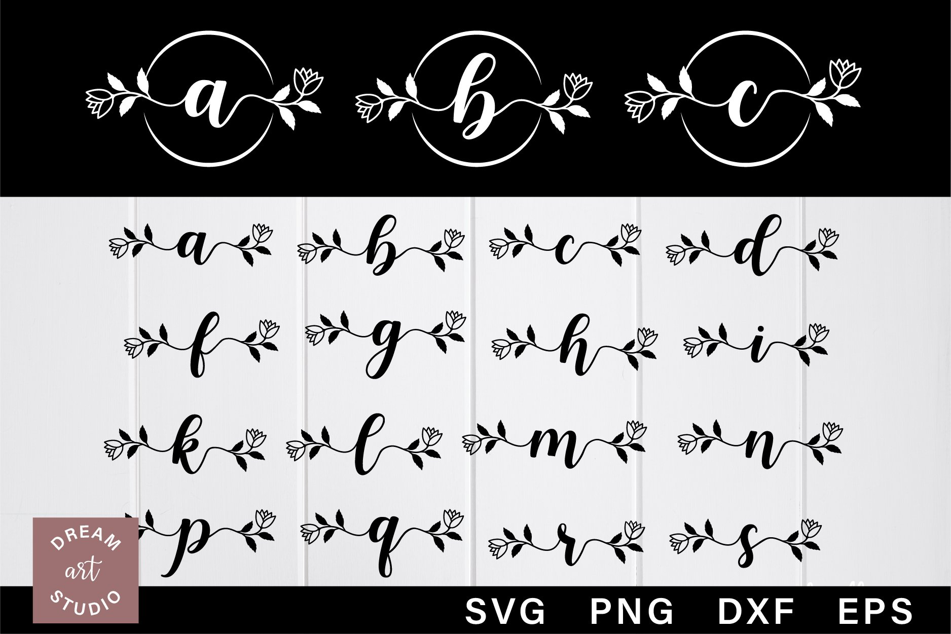 Floral monogram svg Letter monogram svg Floral alphabet svg (1113558 ...