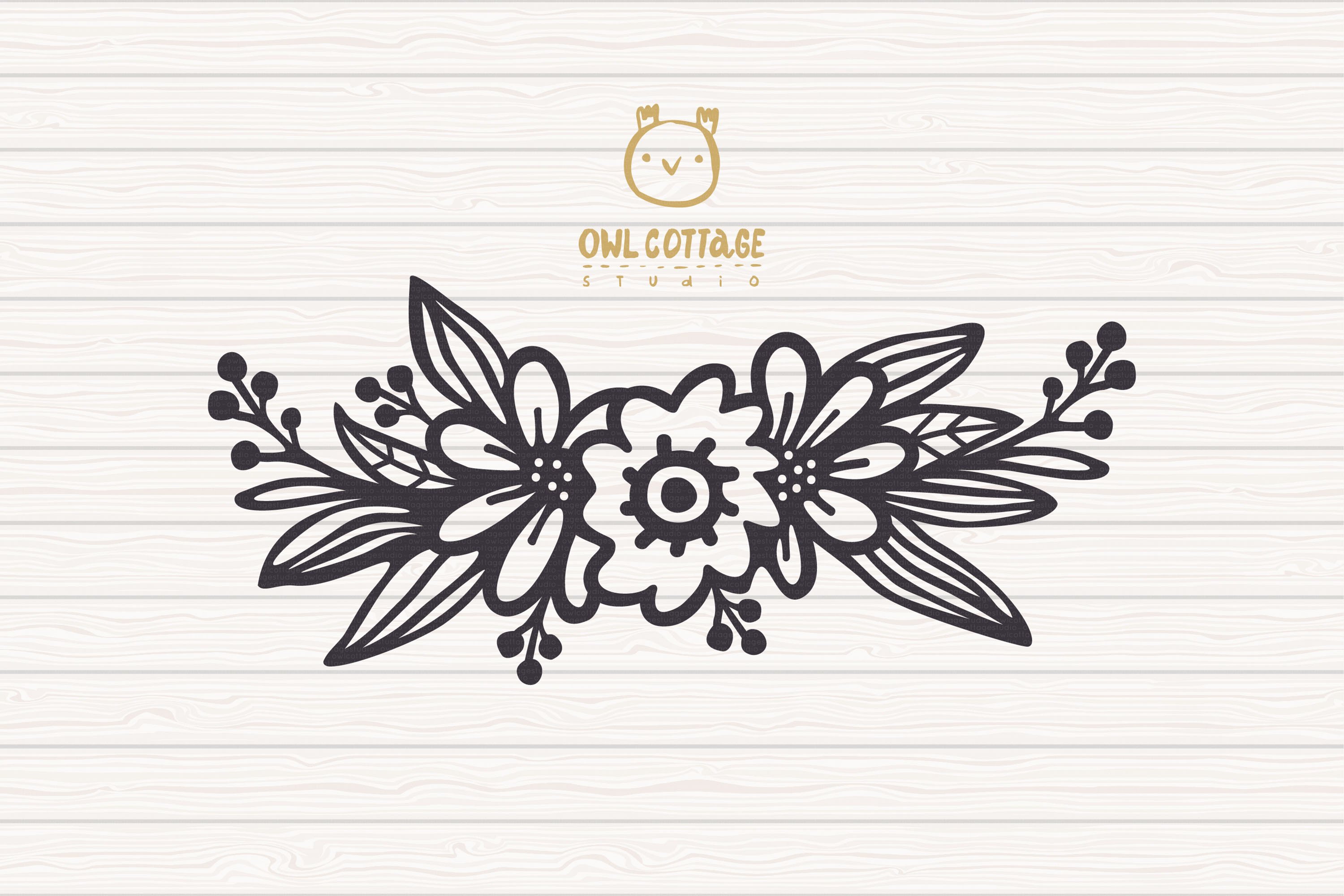 Circle Flowers Wreaths SVG, Monogram cut file, Wedding Flowe (389834 ...