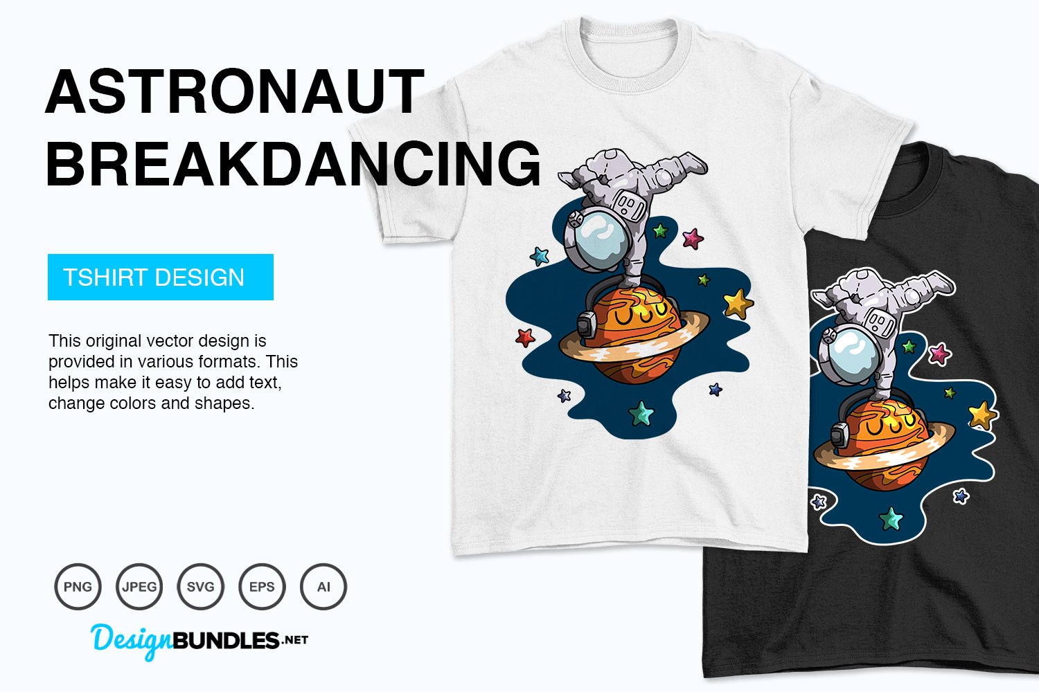 Astronaut Breakdancing Vector Illustration