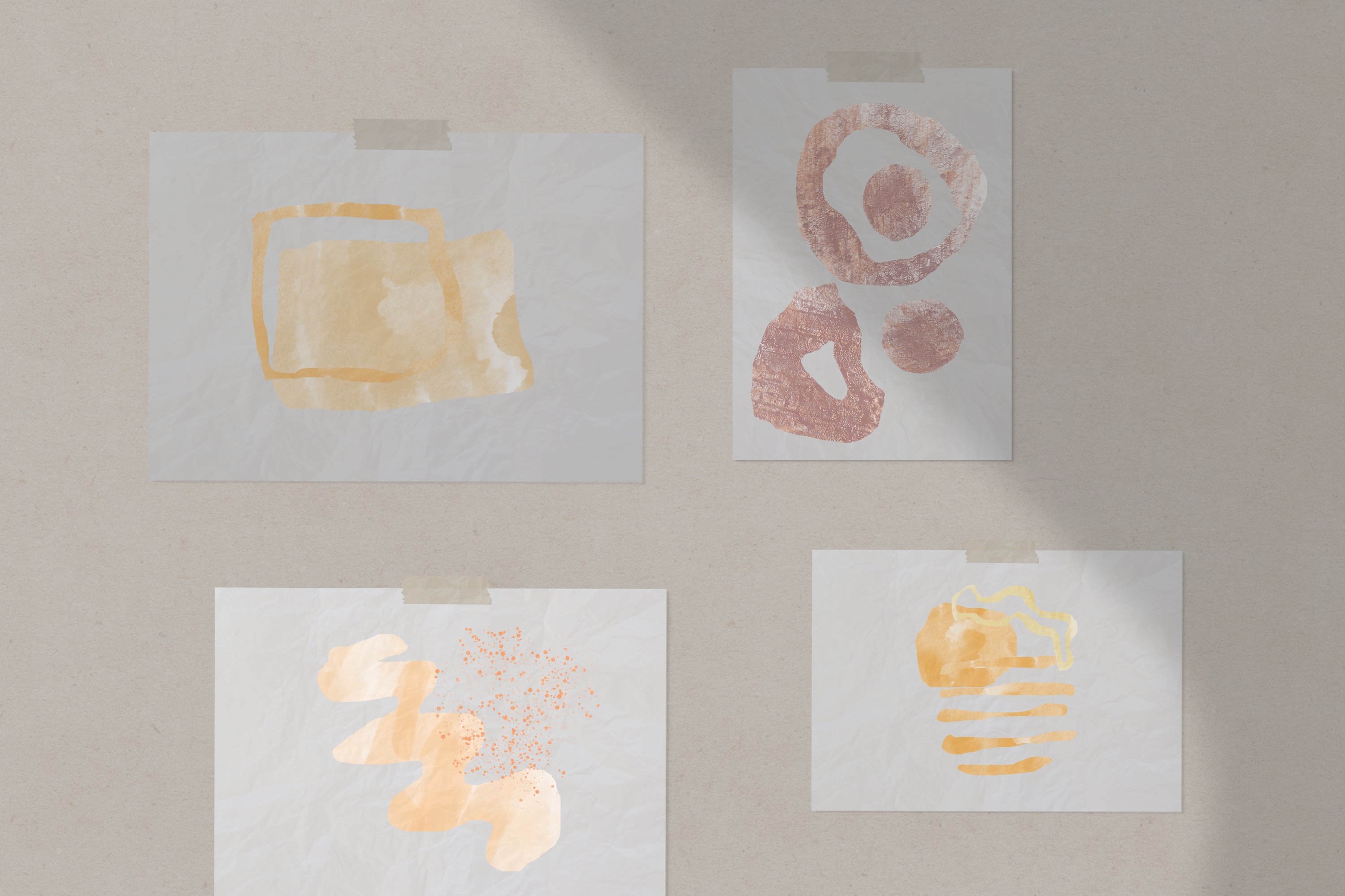 Abstract digital watercolour shapes, creative graphic set (251952 ...