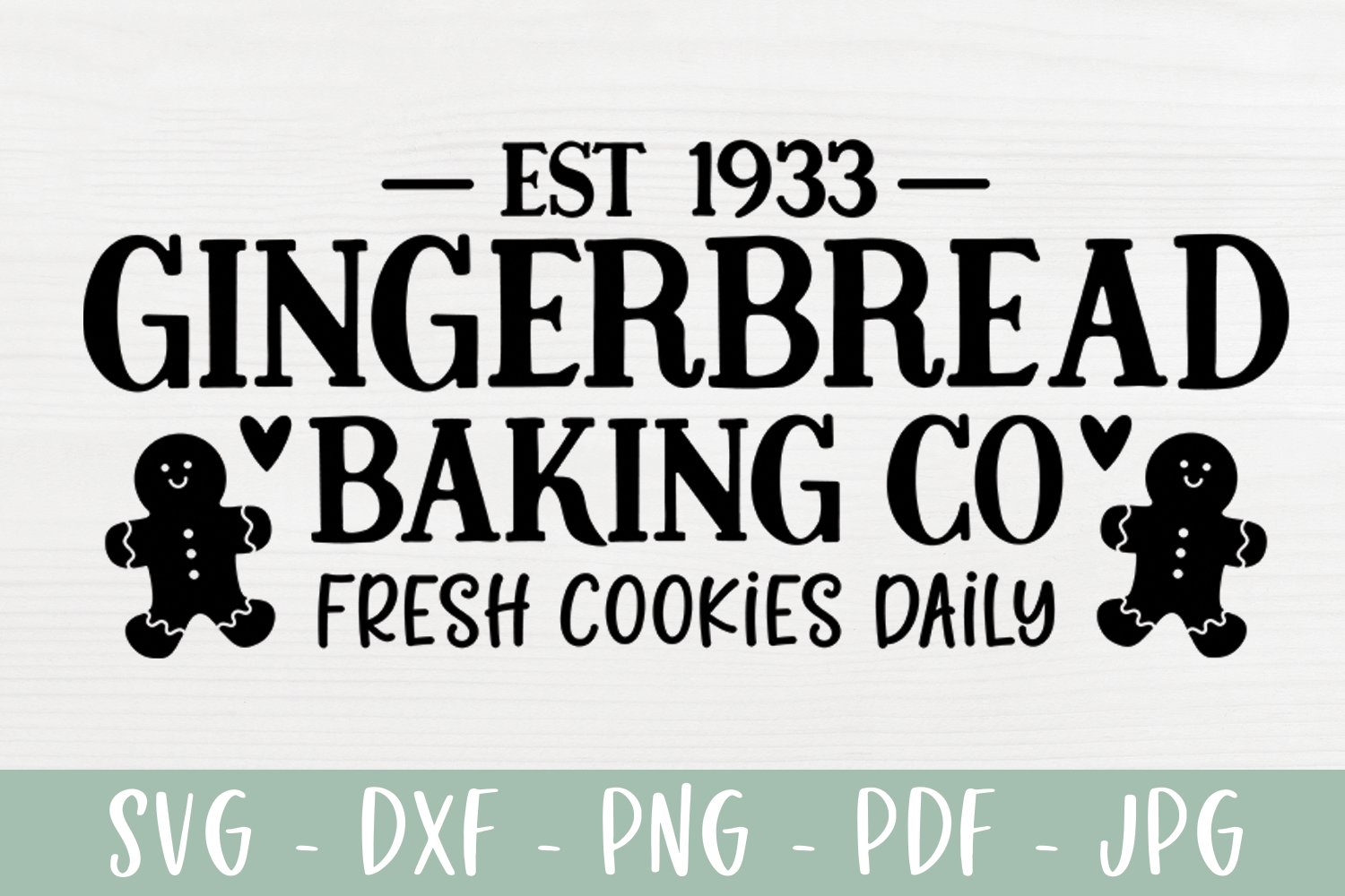 Gingerbread Baking Co SVG Cut File, Christmas Sign SVG