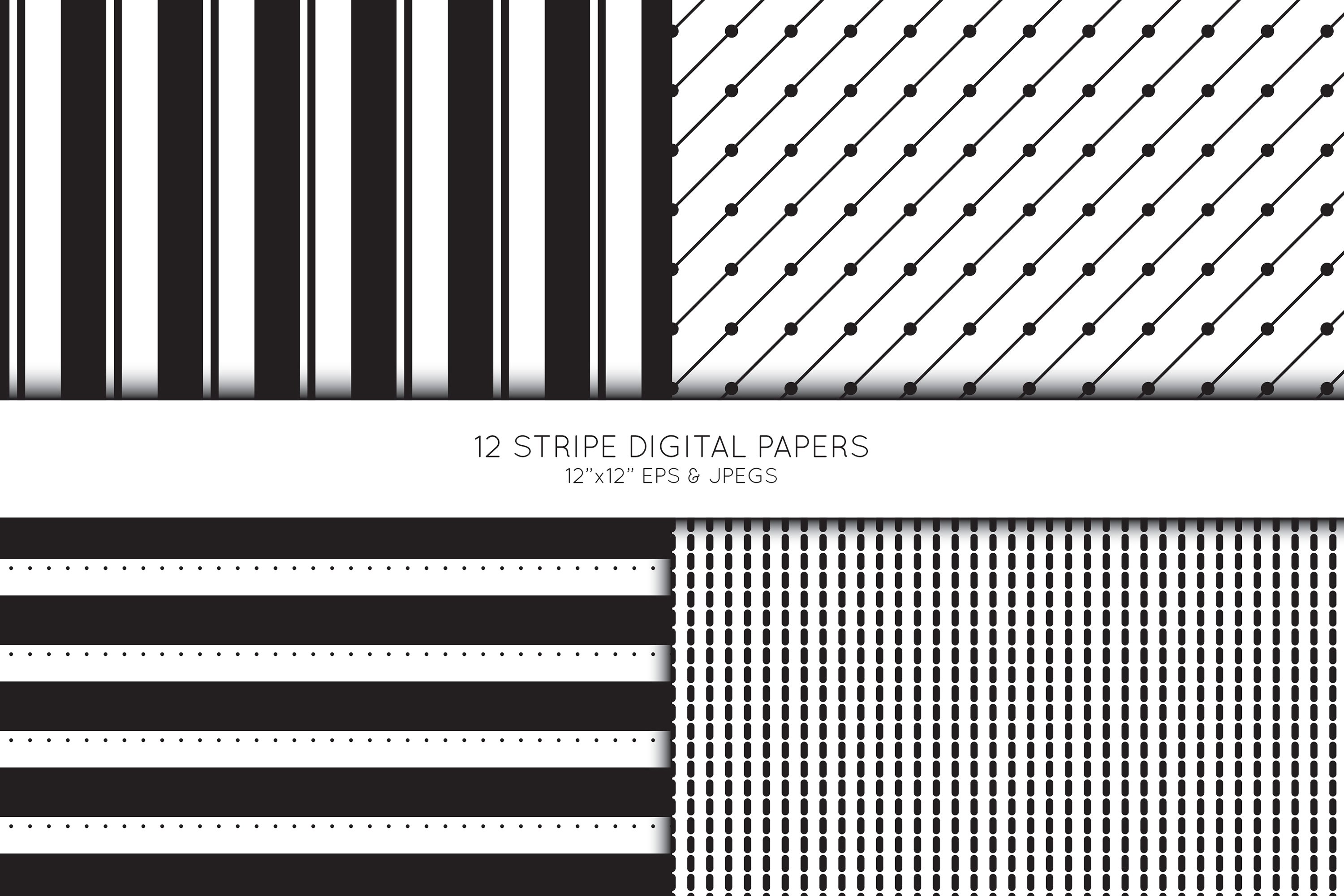 Stripe Digital Paper, Striped Scrapbook paper (362709) | Patterns ...