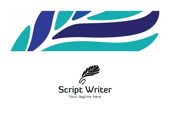 Script Writer - Artistic Quill Abstract Stock Logo Template (26040 ...