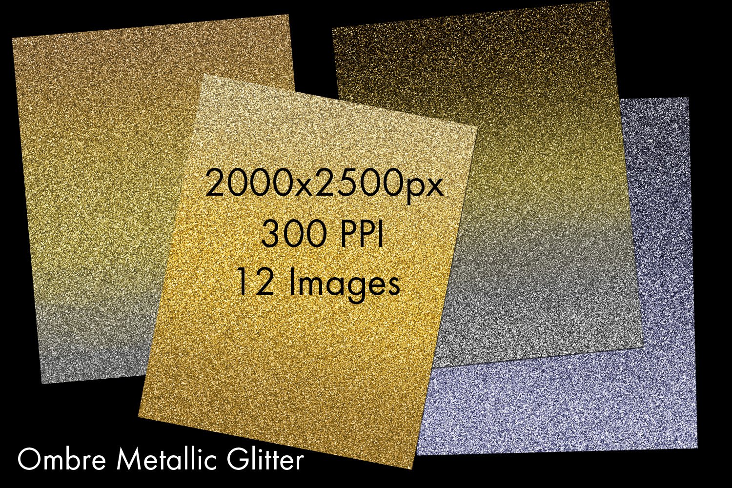 Ombre Metallic Glitter - 12 Image Textures Set (110205) | Backgrounds ...