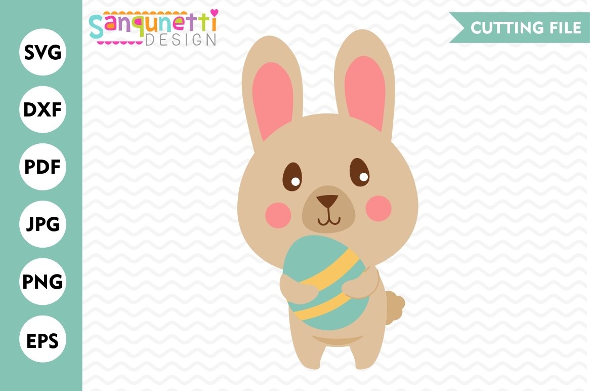 Easter Bunny holding egg | Cute rabbit SVG (73196) | SVGs | Design Bundles