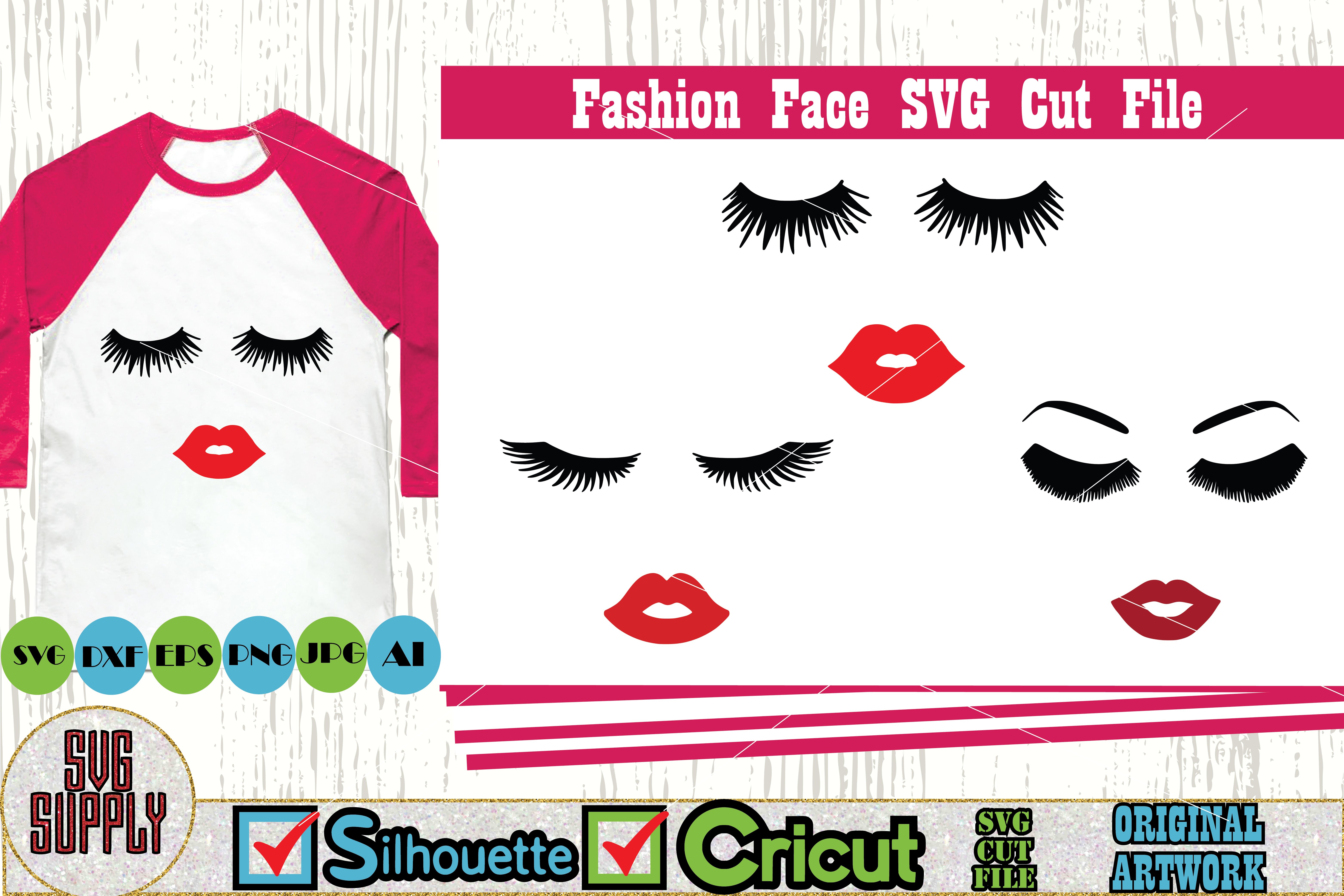 Fashion Face SVG Cut File (62976)