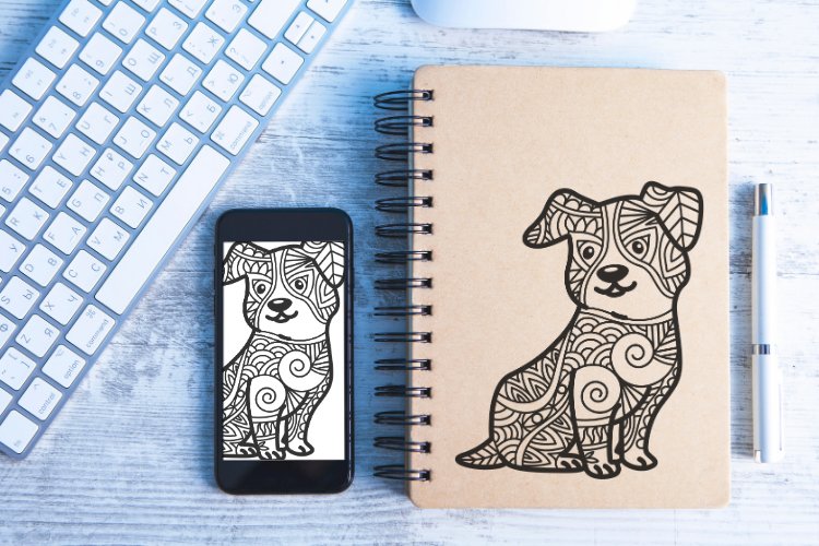 Cute Dog Zentangle Doodle
