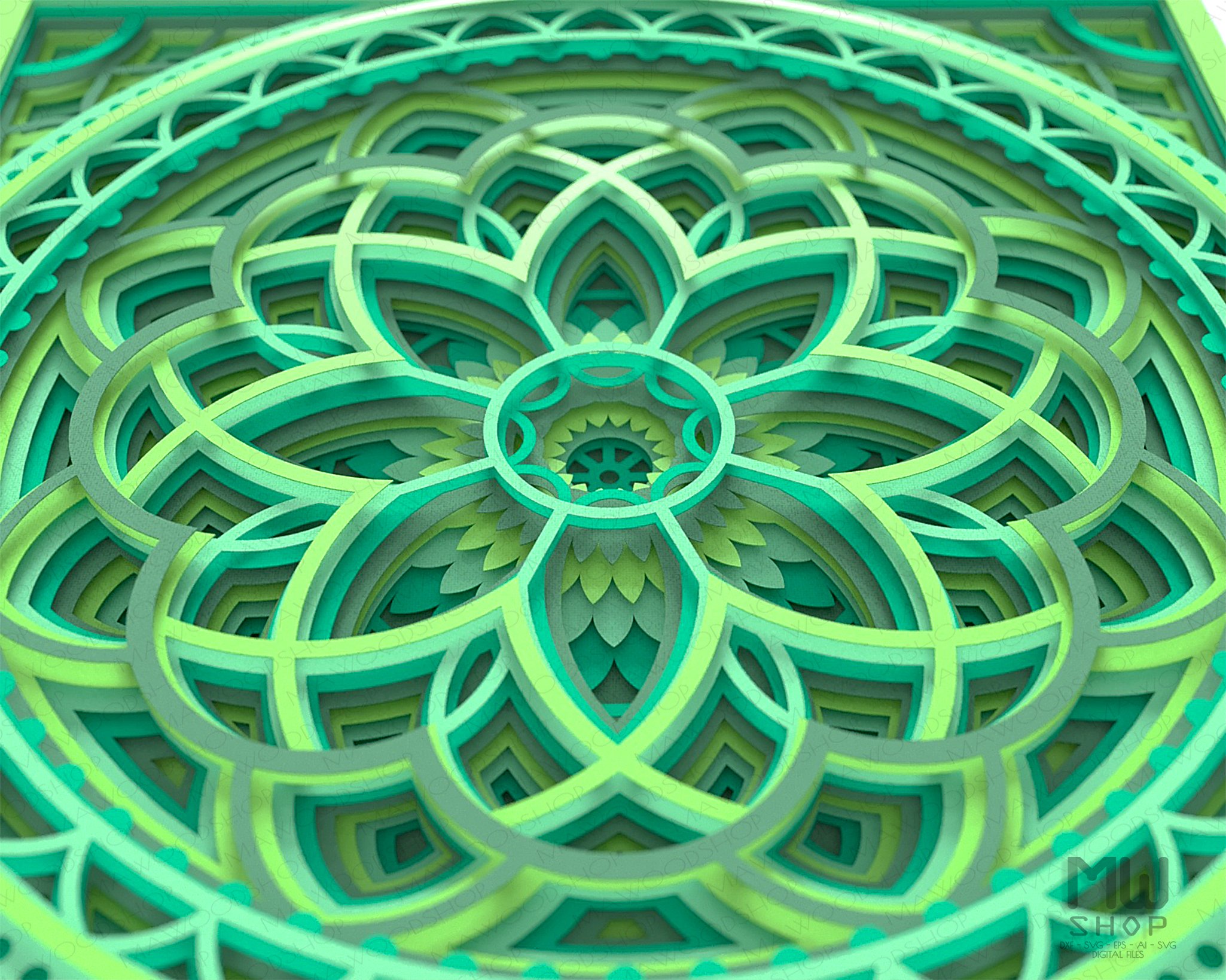 M155 - Multilayer Mandala Pattern Shadow Box Mandala SVG DXF (992396 ...