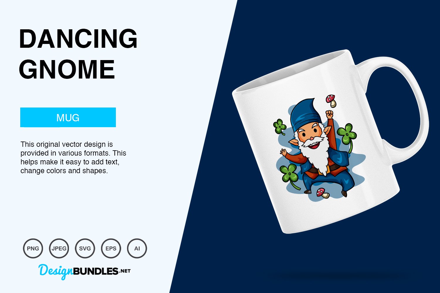 Dancing Gnome Vector Illustration
