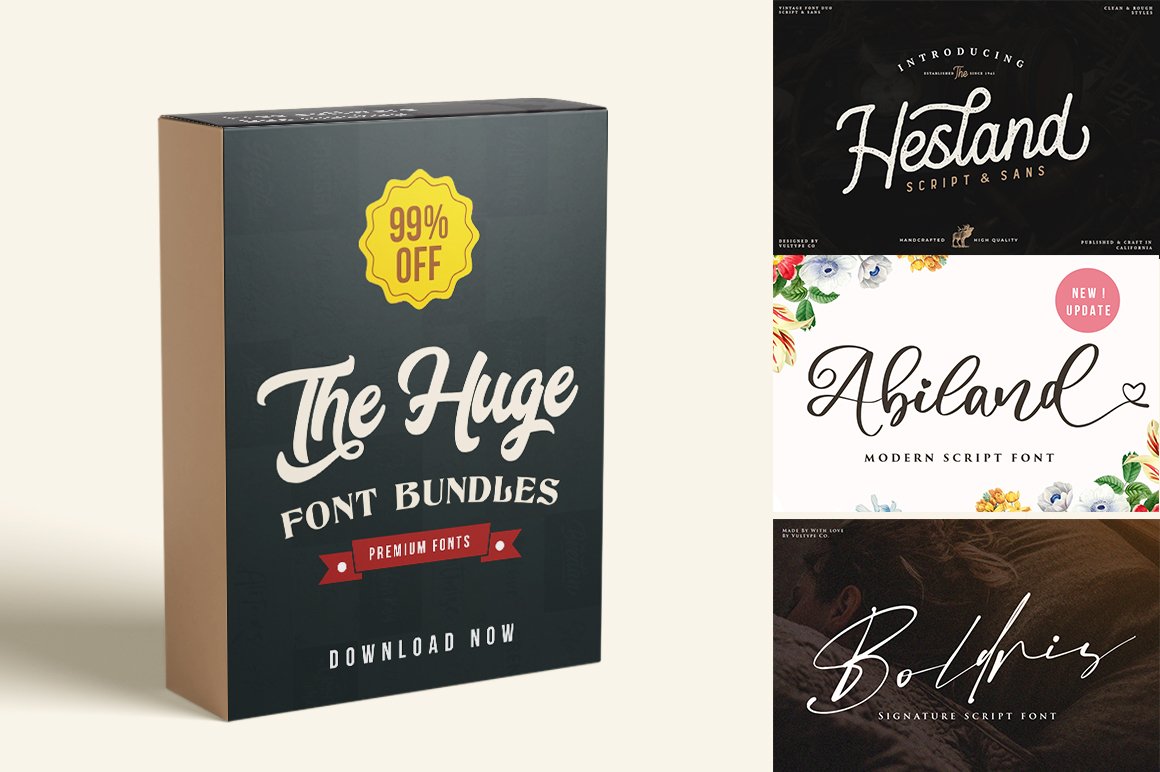 The Huge Font Bundle Collections (1004832) | Packs / Bundles | Font Bundles