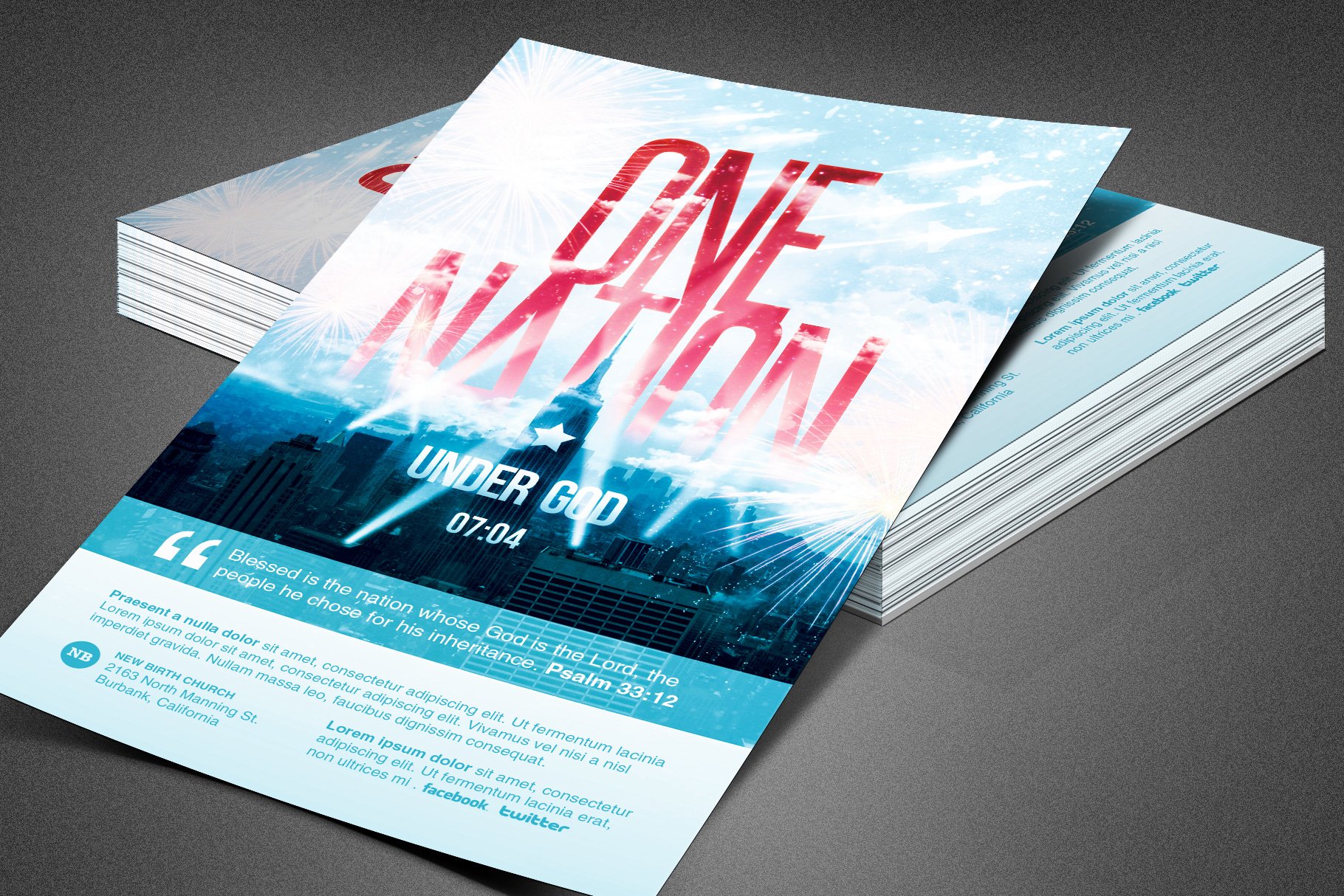 One Nation Under God Flyer Template (360644) | Flyers | Design Bundles