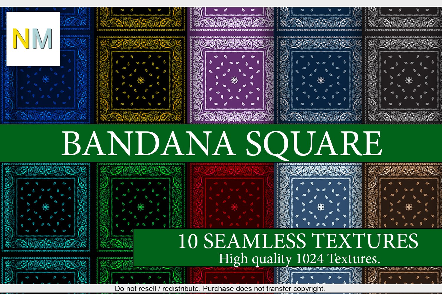 Bandana Square 10 Seamless Textures (1317975) | Patterns | Design Bundles