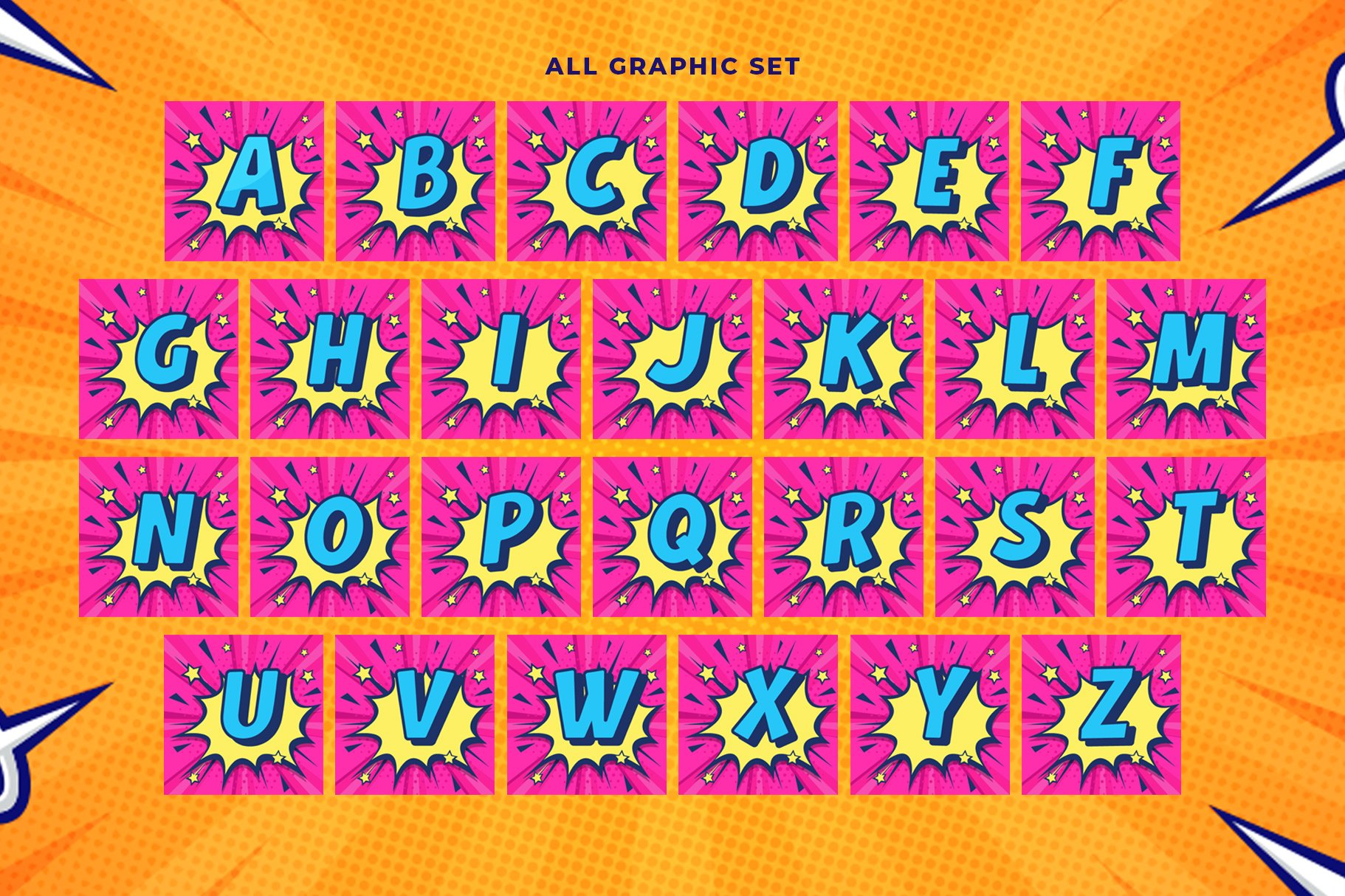 Pop Comic Alphabet Set