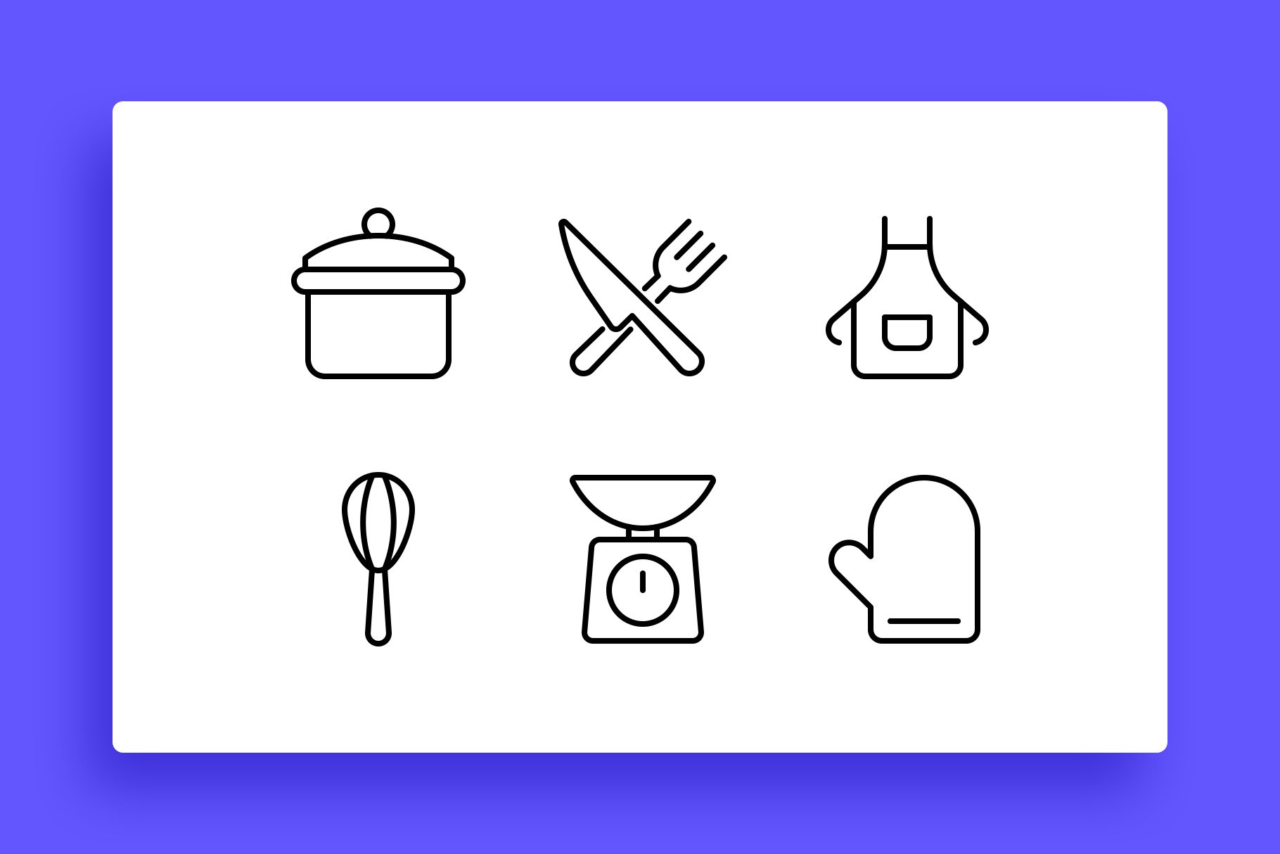 Kitchen & Cooking Minimalist Outline Icons