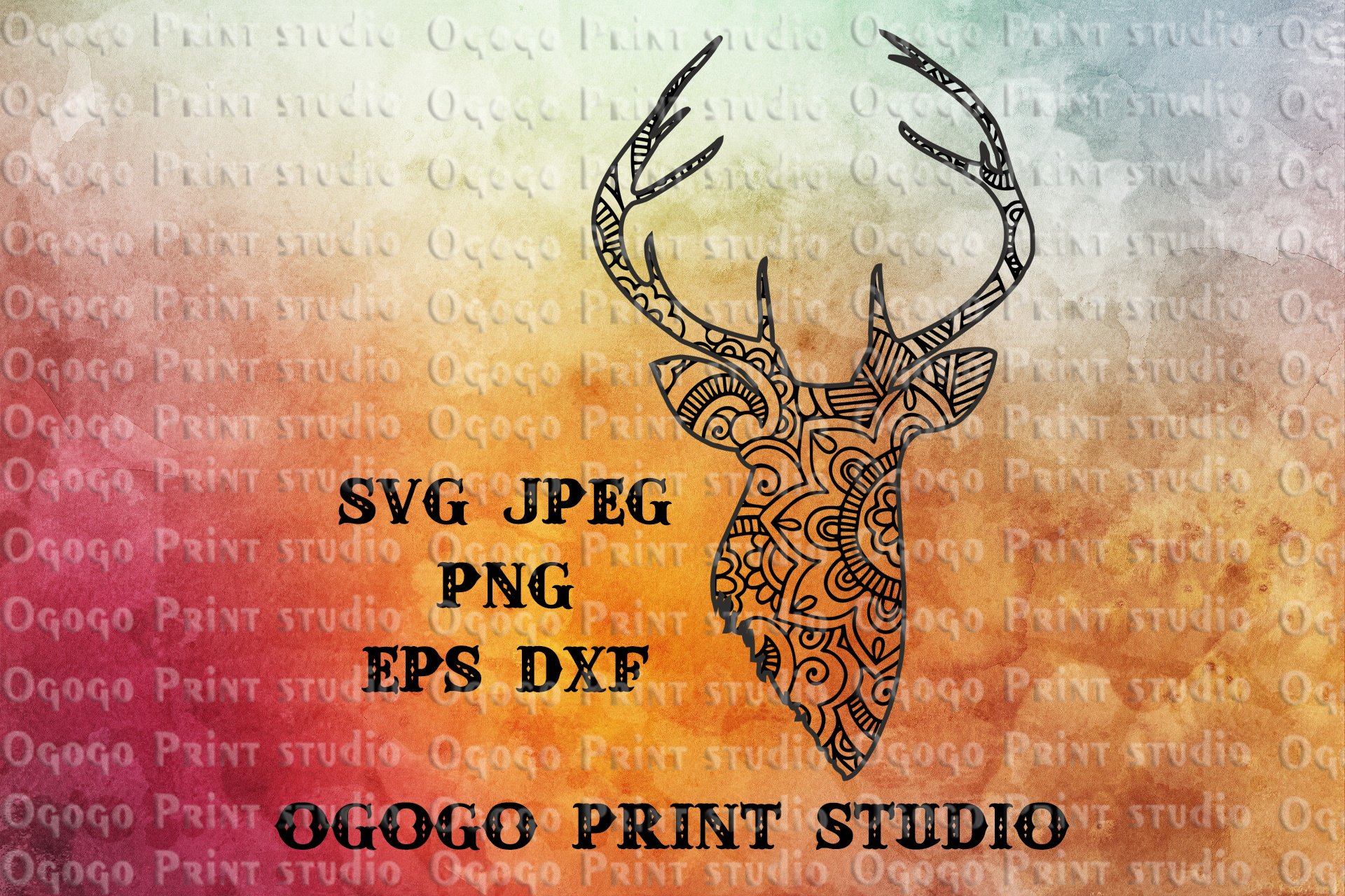 Mandala style Deer SVG, Zentangle SVG, Christmas svg (231505) | SVGs ...