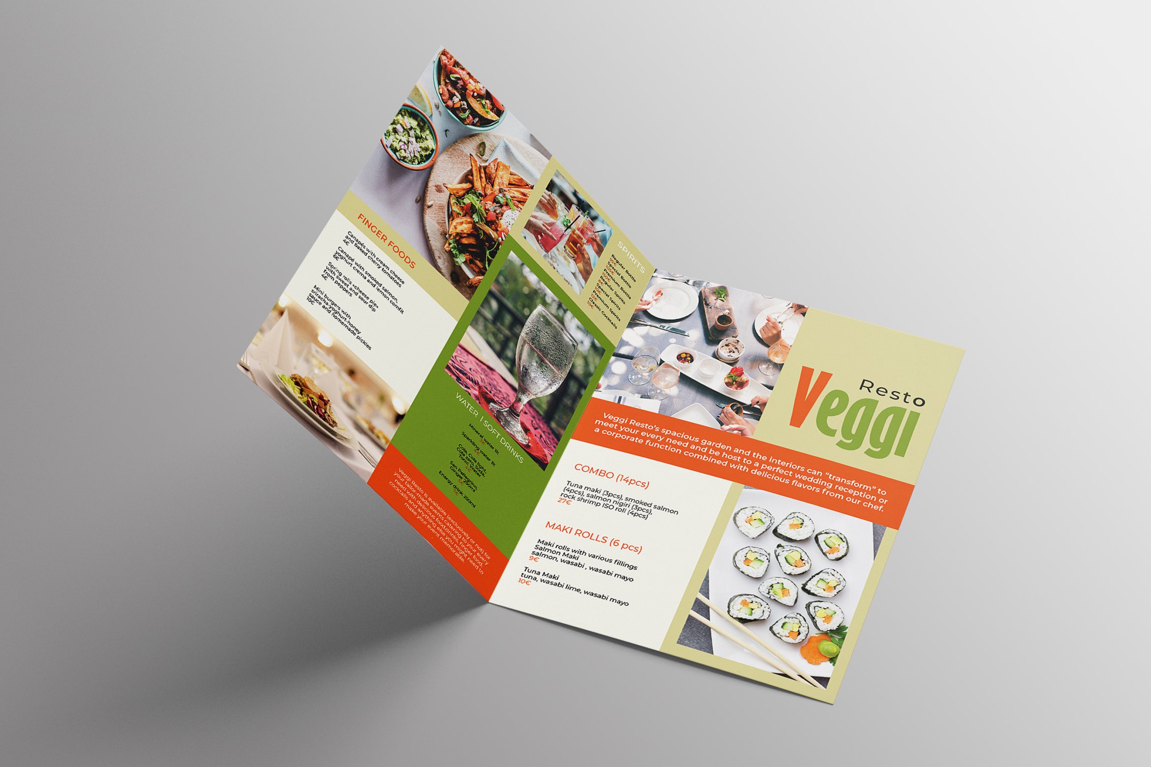 Vegan Menu Bifold Brochure A3 - AI/PSD Templates (242870) | Brochures ...