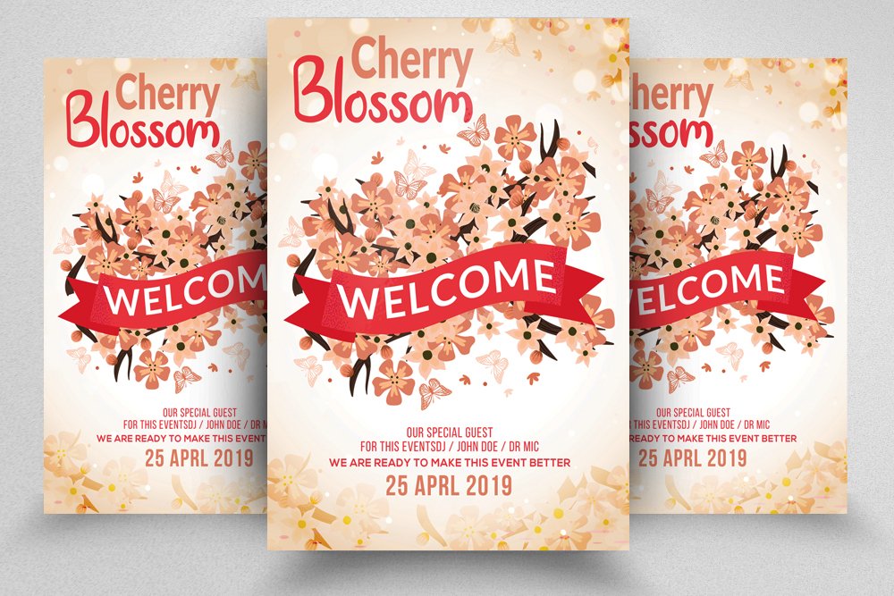 Spring Cherry Blossom Flyer (514343) | Flyers | Design Bundles
