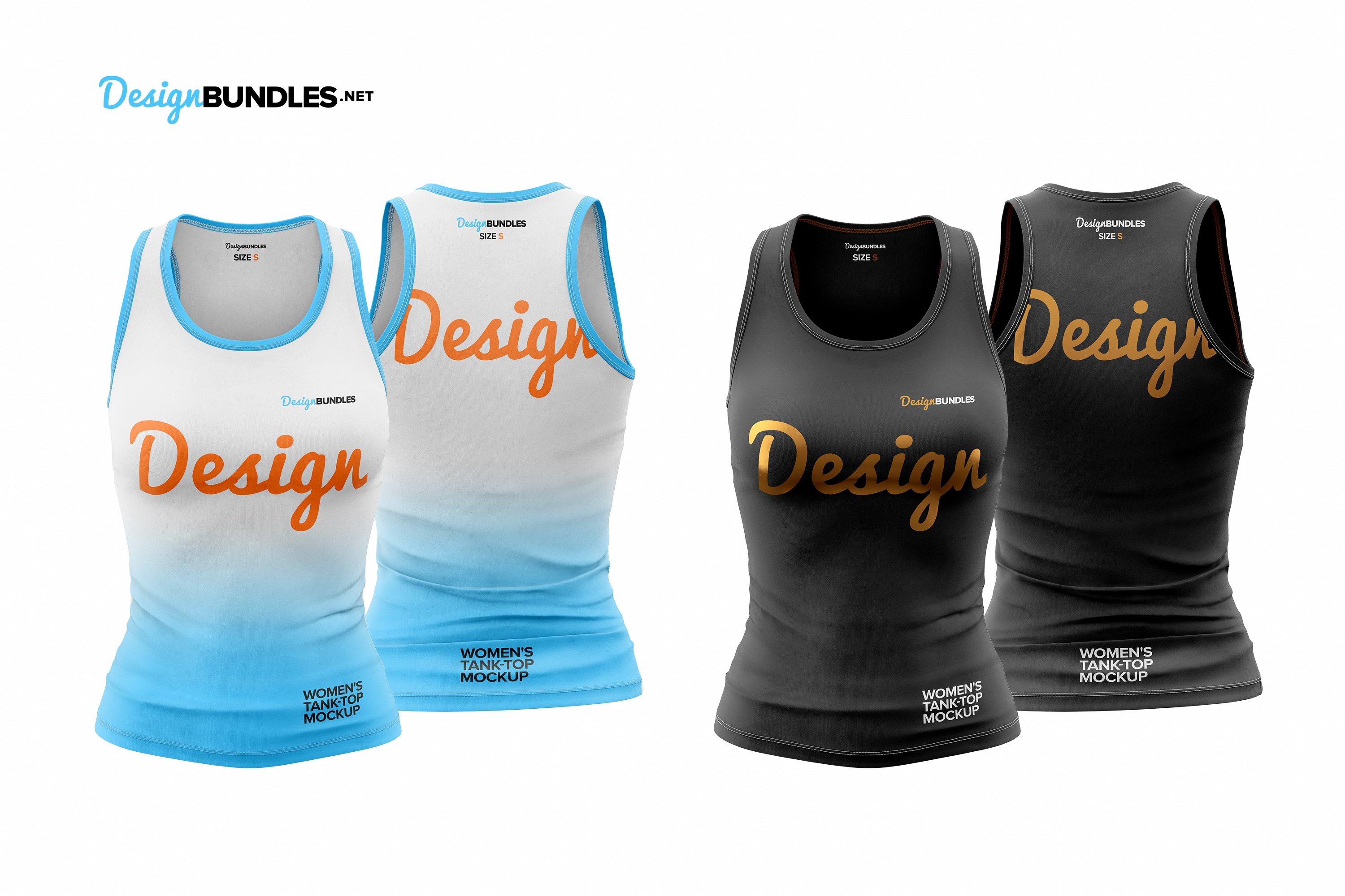 Womens Tank Top Premium Mockups - Front and Back Views