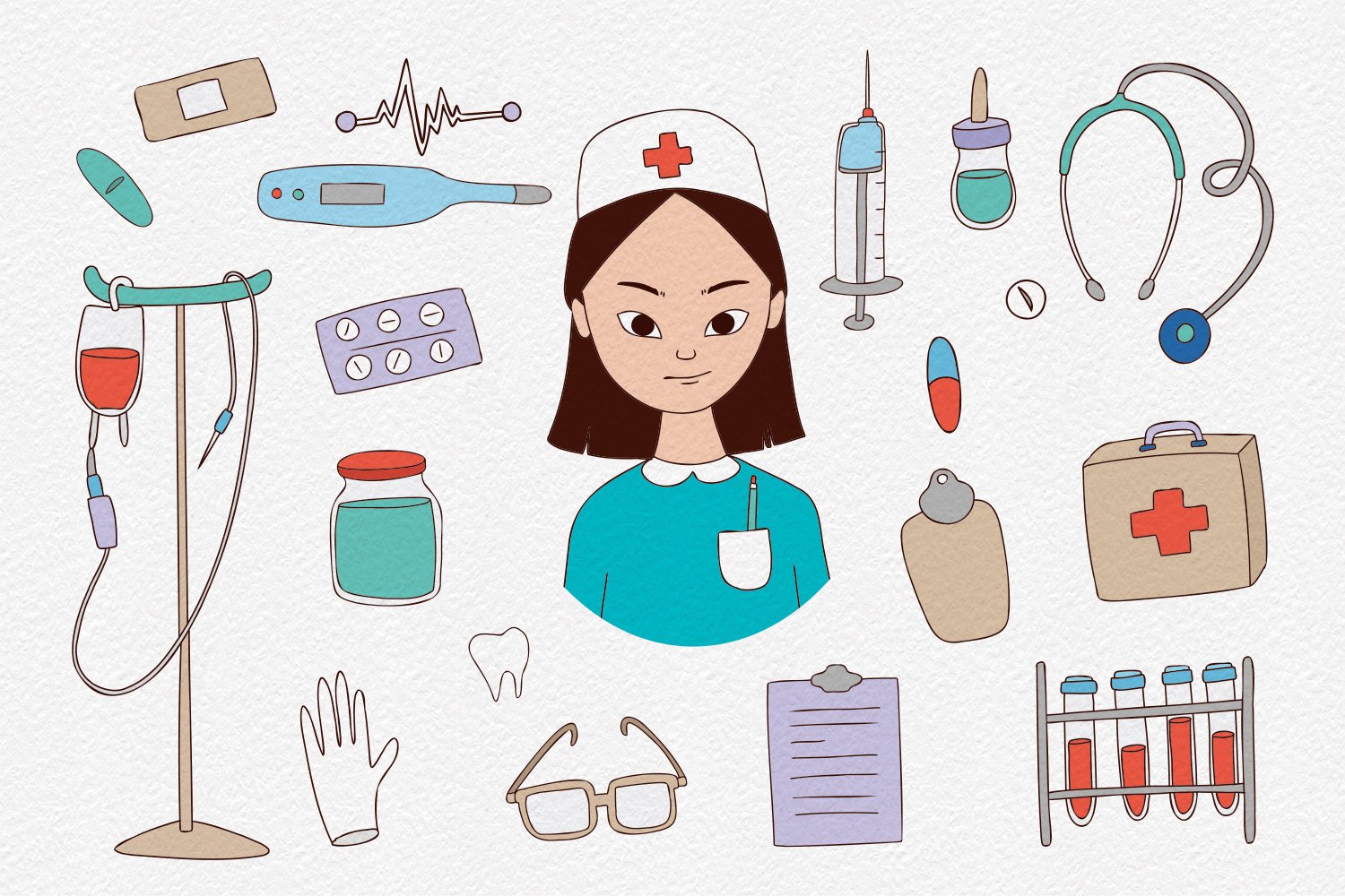 20 Nurse Clipart Elements