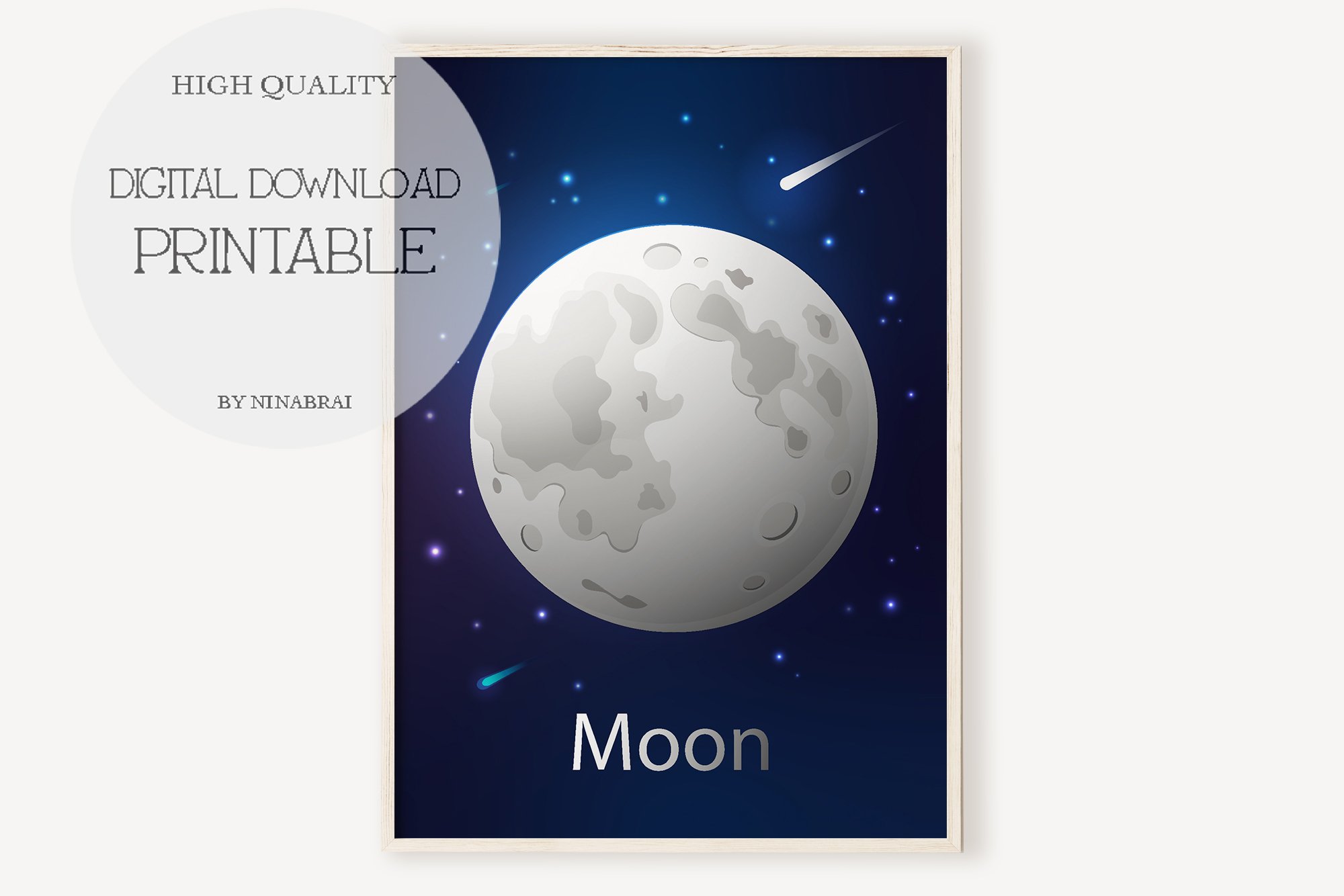 Moon Wall Art, Moon Prints, Moon Wall Decor, Moon Poster. (1305053 ...