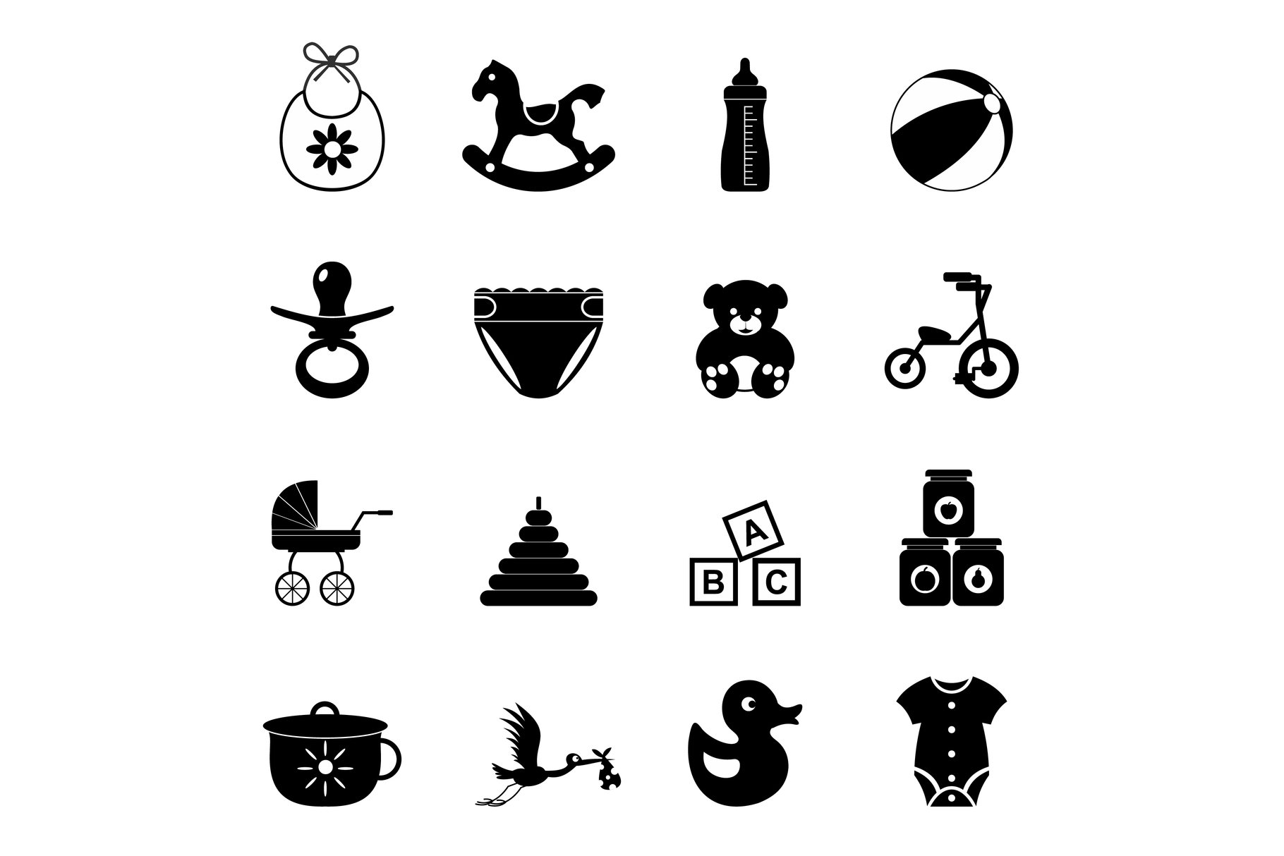 Baby simple icon set (553378) | Illustrations | Design Bundles