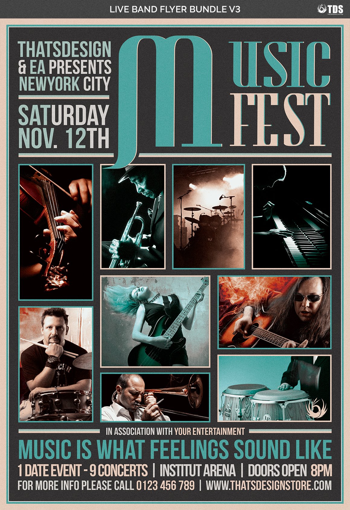 Live Band Flyer Bundle V3 (23549) | Flyers | Design Bundles