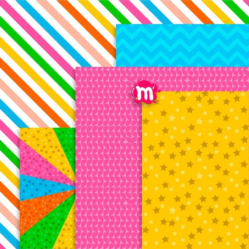 Colorful Digital Paper Graphic (455877) | Backgrounds | Design Bundles