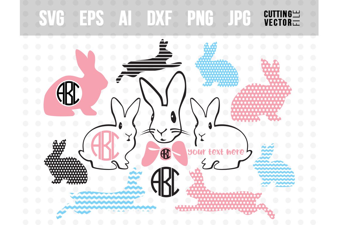 Bunny Vector Bundle - svg, eps, ai, dxf, png, jpg (97375) | SVGs ...