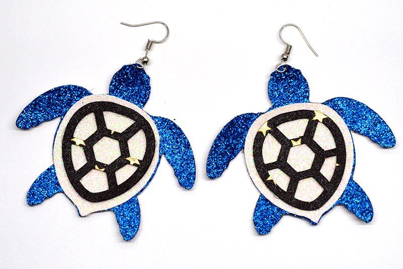 Sea turtle earrings template SVG, DIY earrings template (362048) | SVGs ...