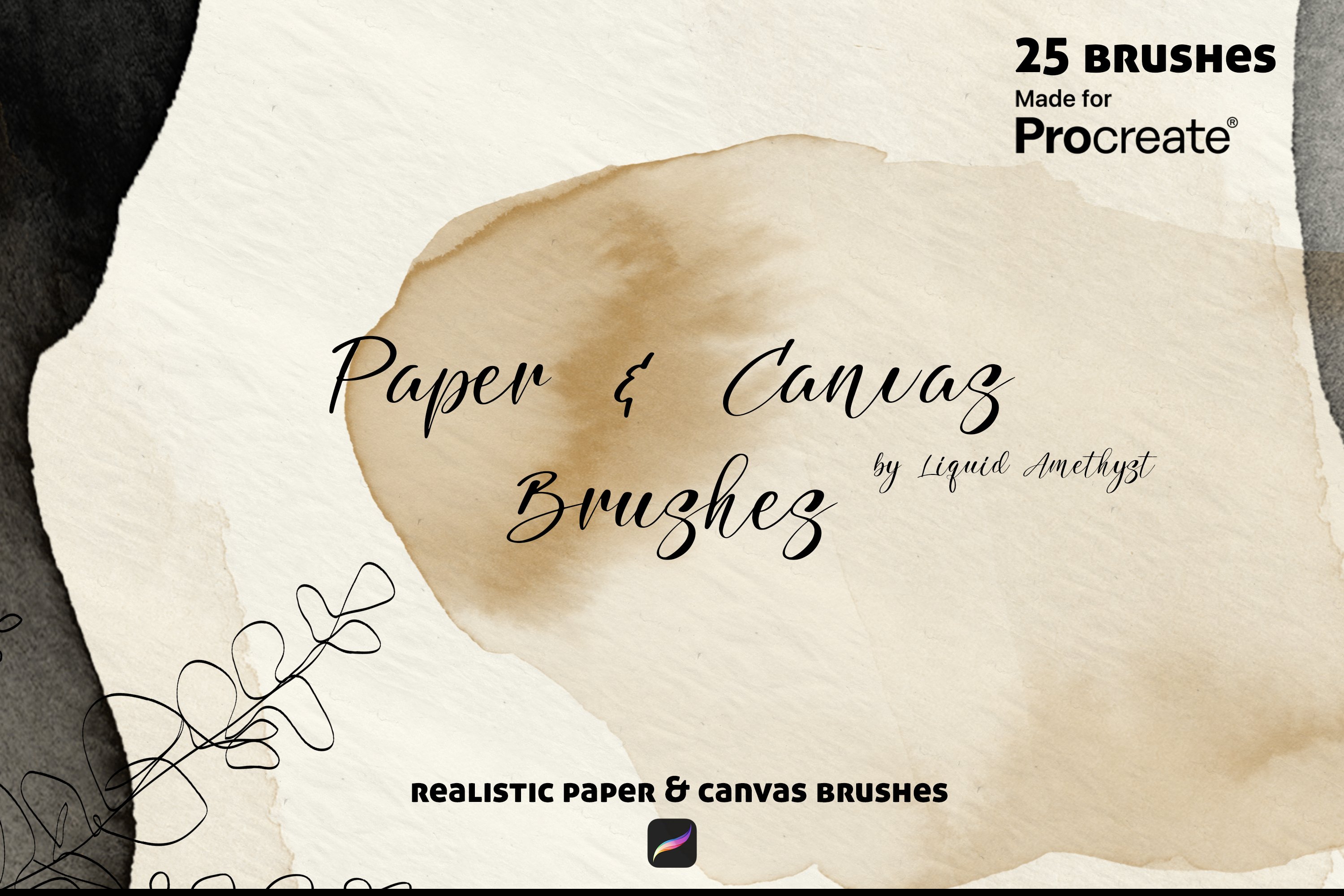 Paper and Canvas Procreate brush set (1304423) | Procreate | Design Bundles