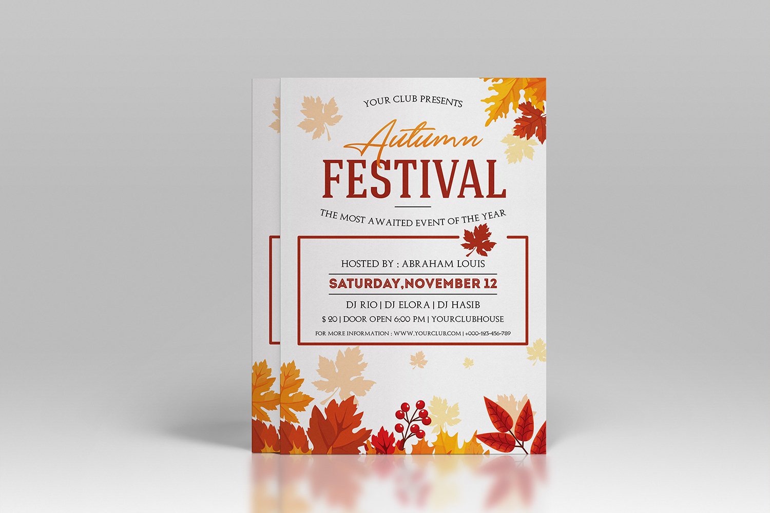 Fall / Autumn Festival Flyer, Photoshop & Ms Word Template (804304 ...