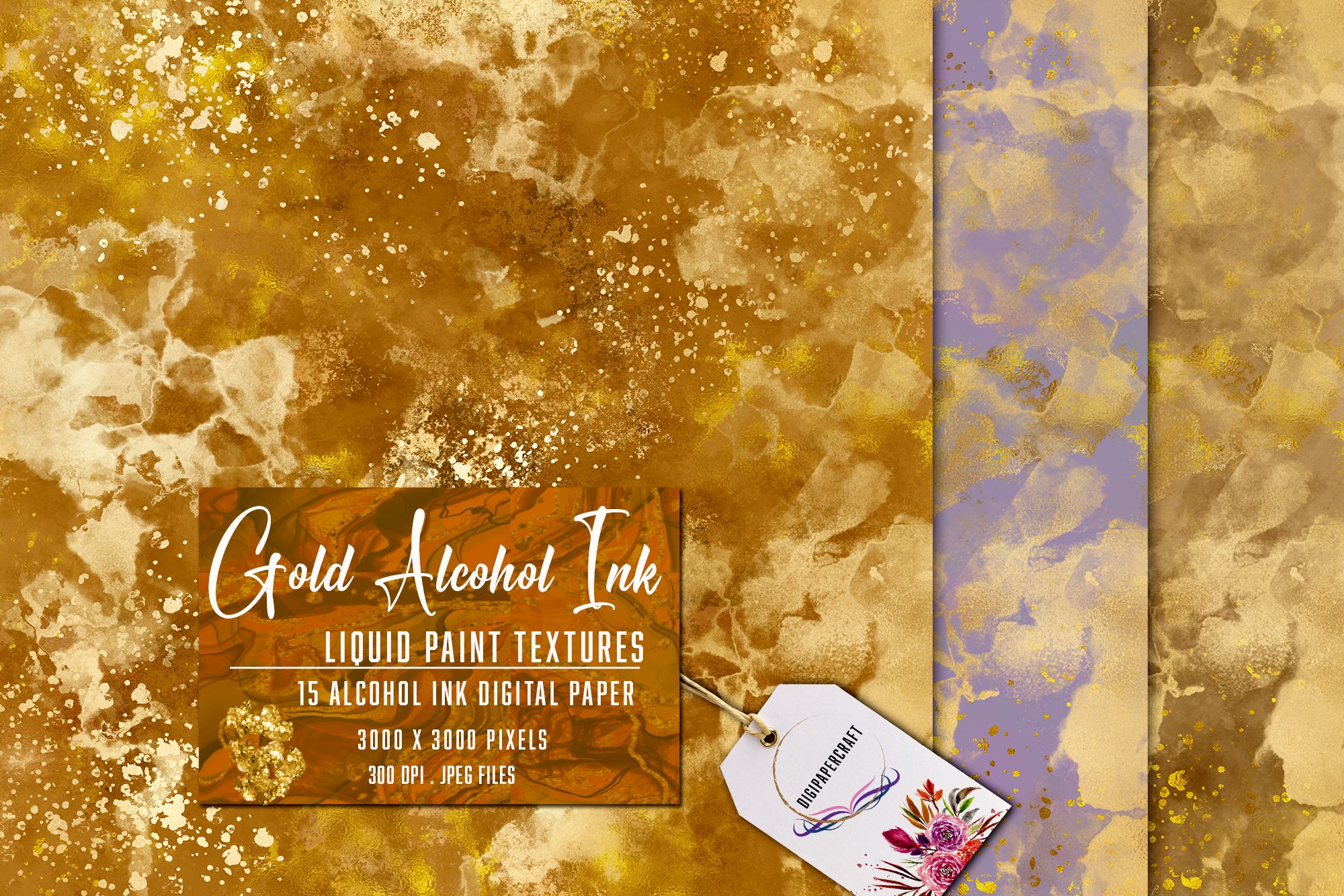 Liquid watercolor and ink textures, Gold alcohol ink paper (694548 ...