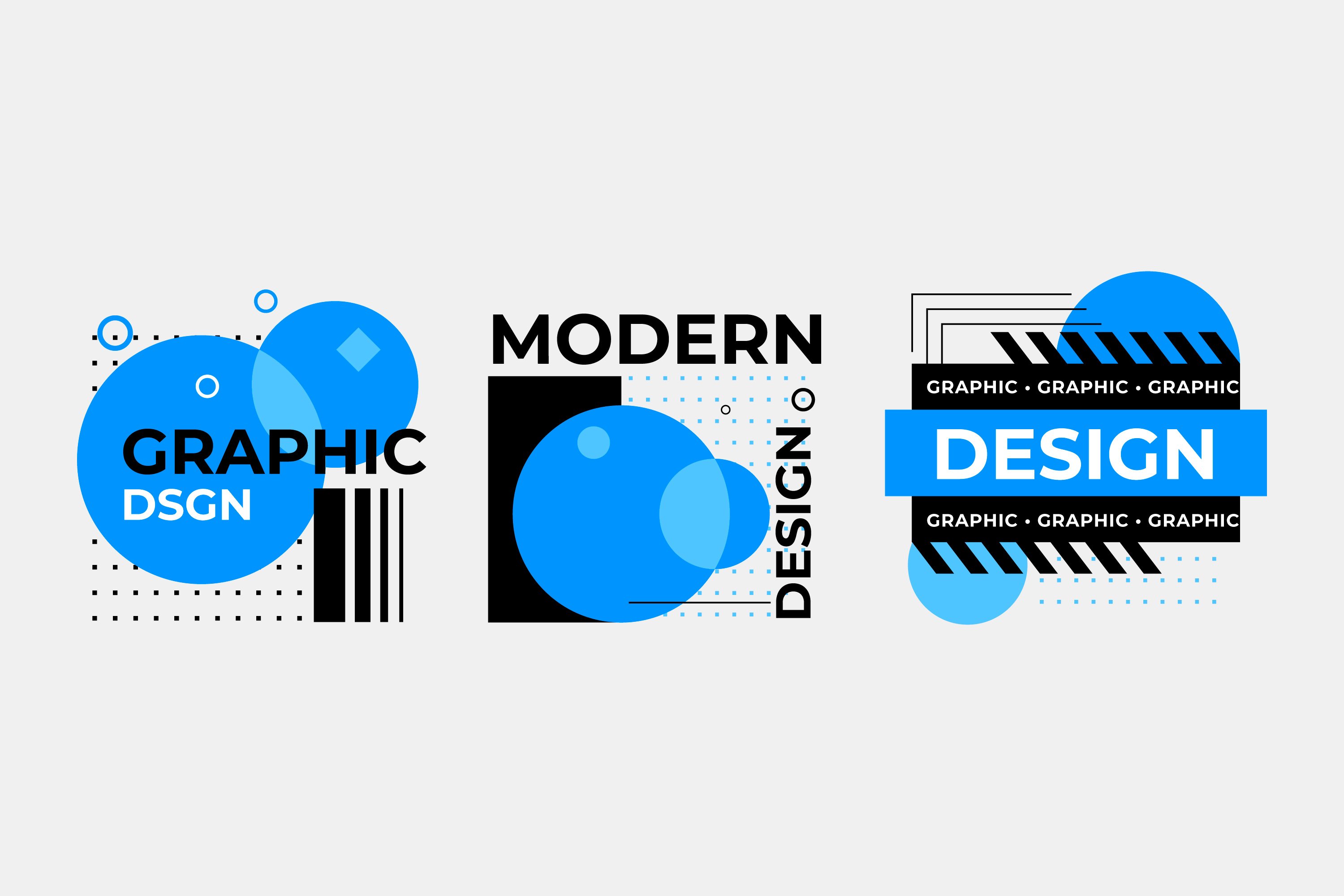 Graphic Design Labels in Geometric Style