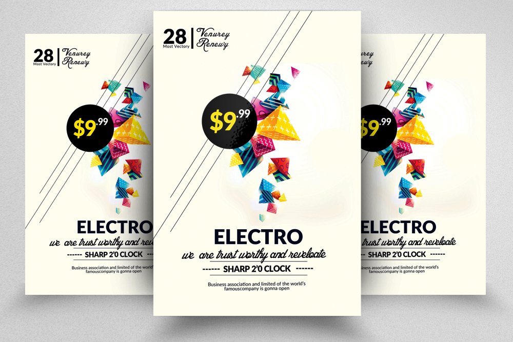 Futuristic Flyer Template (156417) | Flyers | Design Bundles