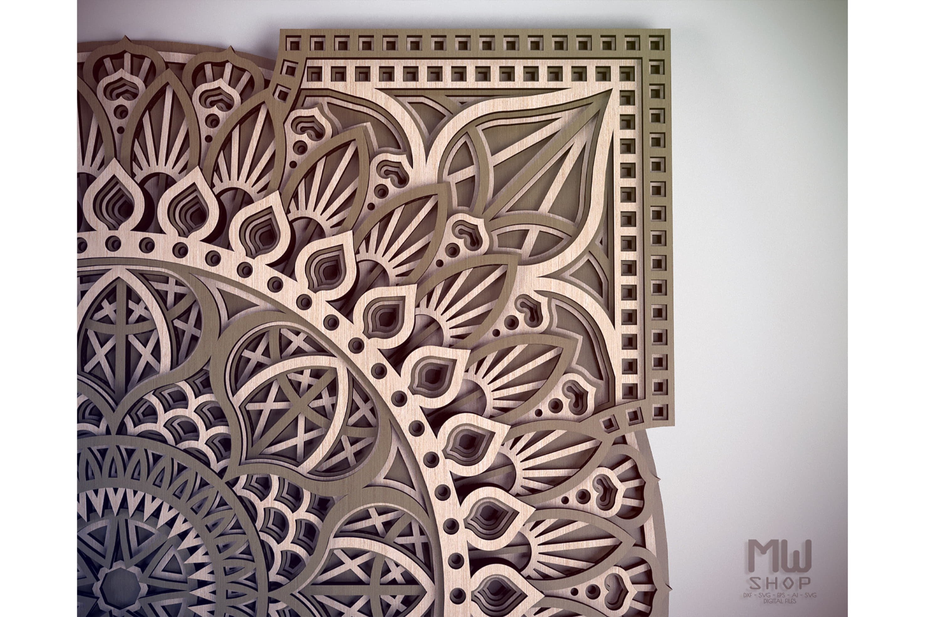M21 - Wall Art Multilayer Mandala Pattern for Laser Cut (580216 ...