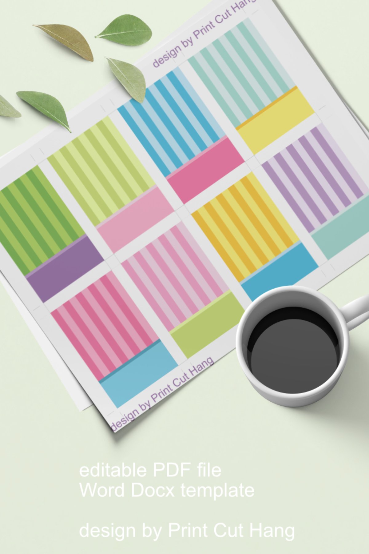 Candy Colors Striped Gift Tags Editable PDF Word Templates