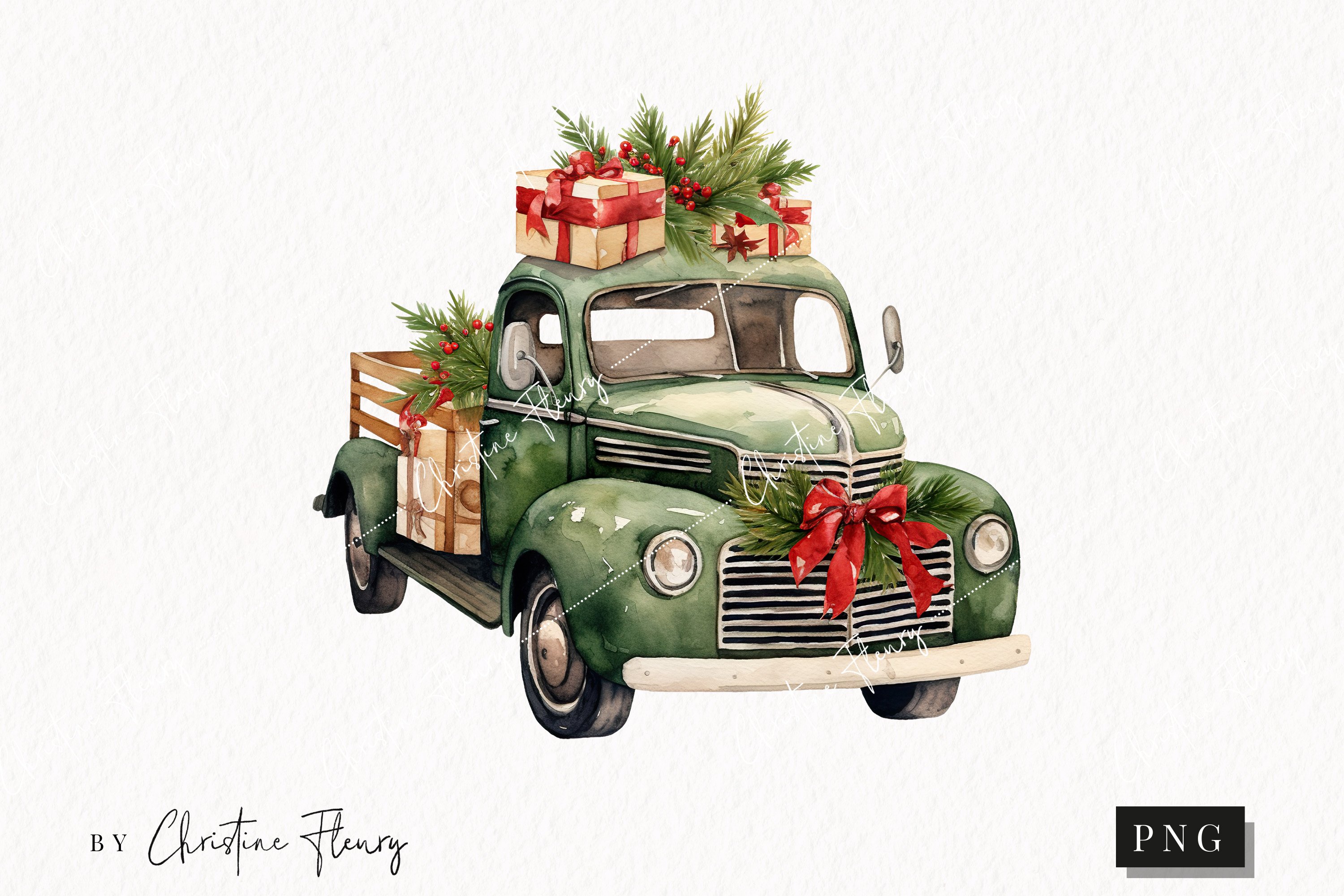 Vintage Truck Christmas Clip Art