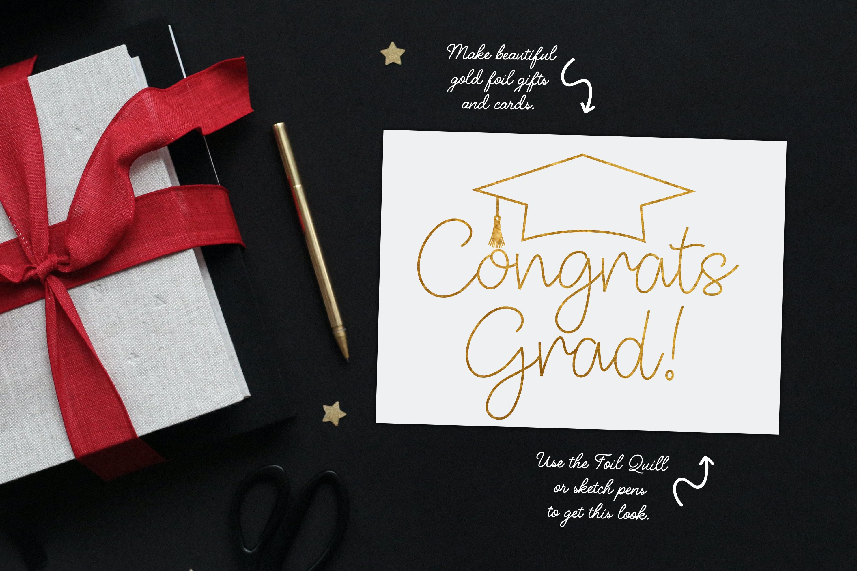 Congrats Grad Single Line Design for Foil Quill