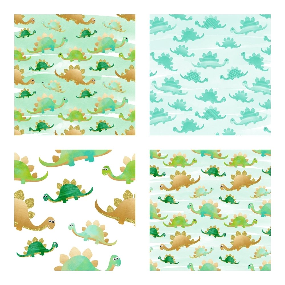 Cute Dinosaur Patterns - Scrapbook Papers (67039) | Backgrounds ...