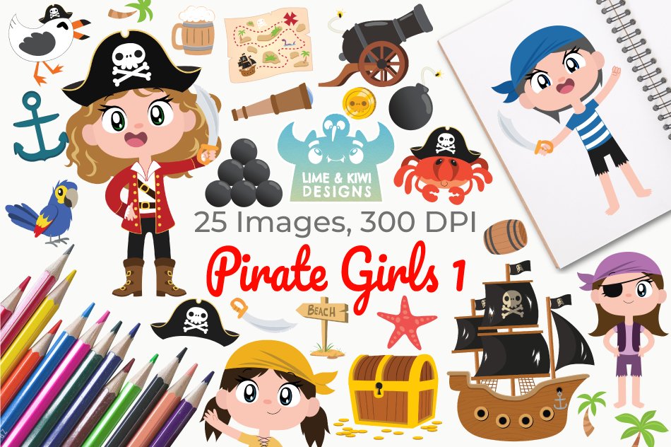 Pirate Girl Svg
