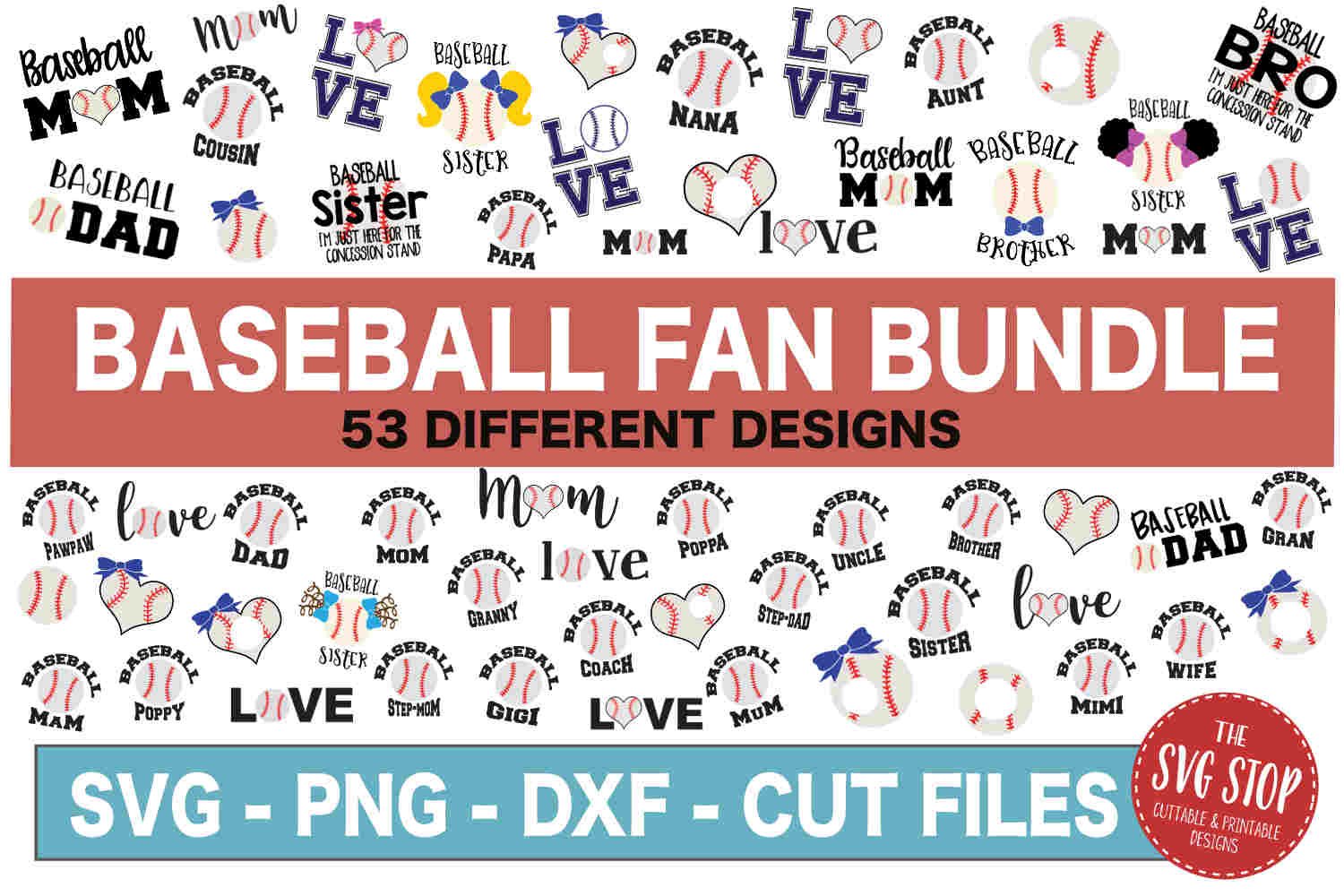 Baseball SVG Bundle | 58 Different Baseball SVG Designs