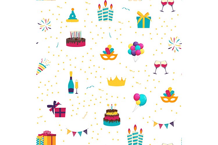 Happy birthday sticker icons set (1172491) | Illustrations | Design Bundles