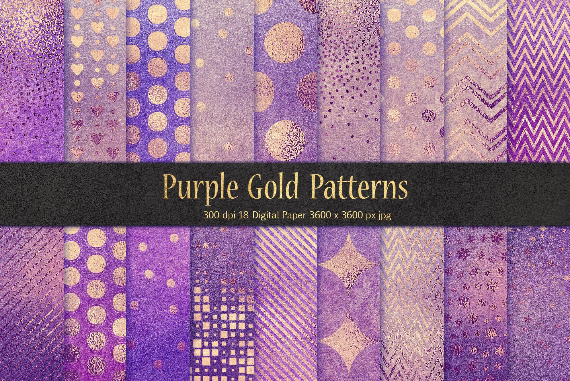 Purple Gold Pattern & Textures