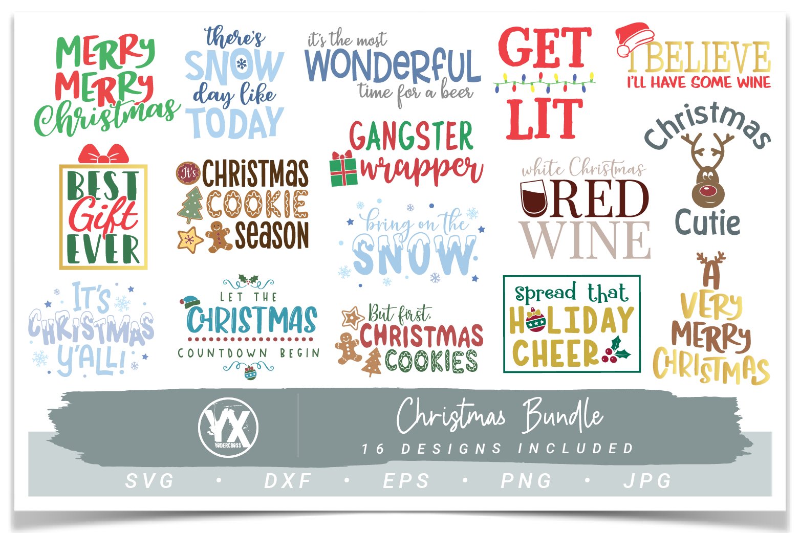 Christmas SVG Bundle Volume 1 (155114) | Cut Files | Design Bundles